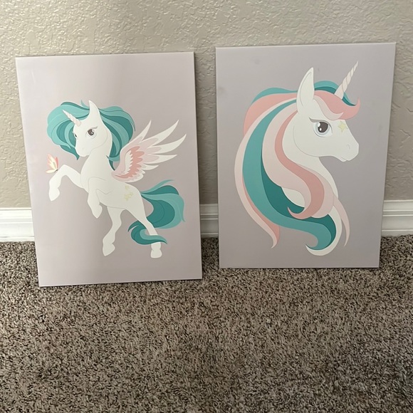 IKEA | Other | 2 Ikea Pjatteryd 2343 Unicorn Wall Canvas Pictures | Poshmark